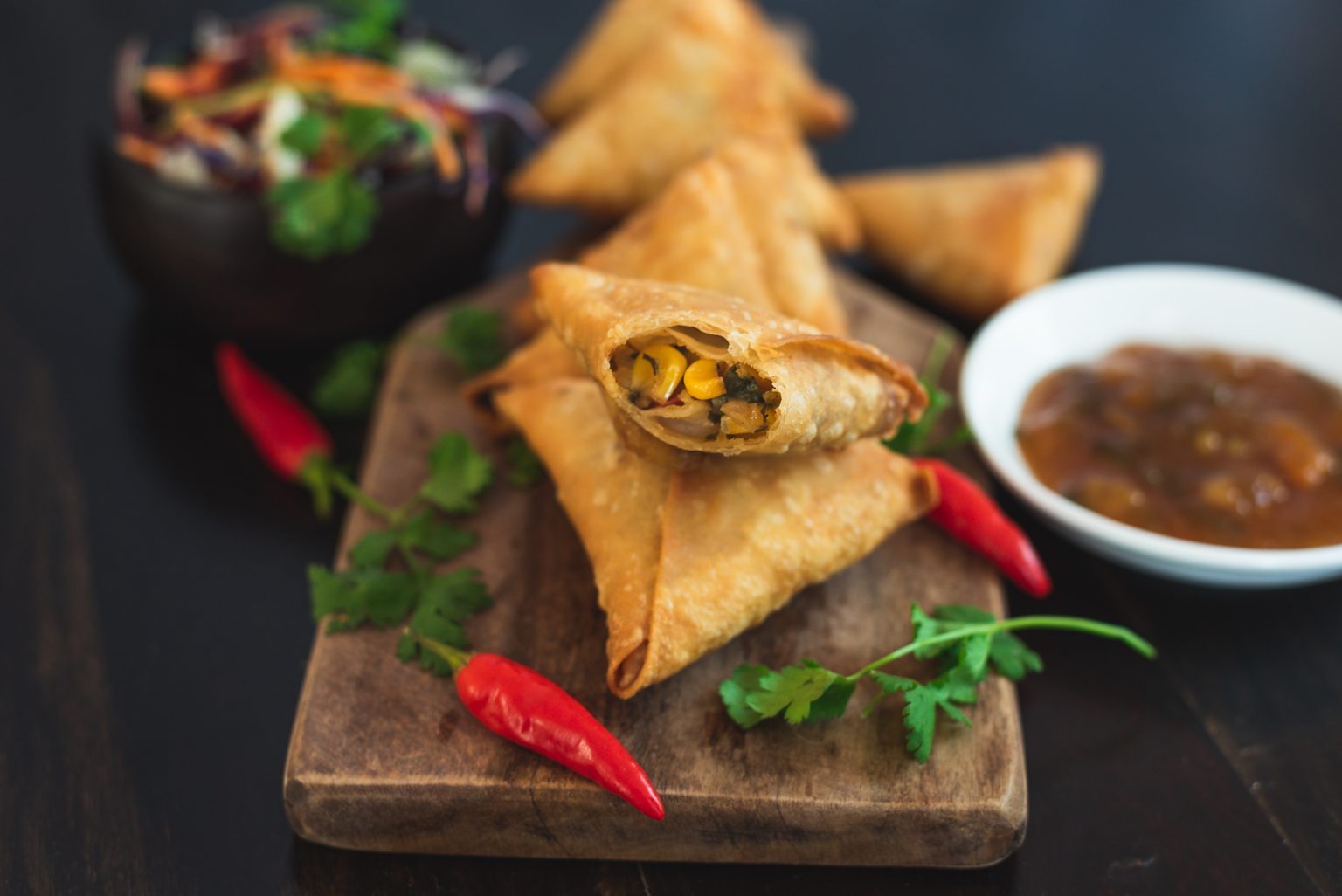 Cheese and Corn Samoosas - Milling Coconuts
